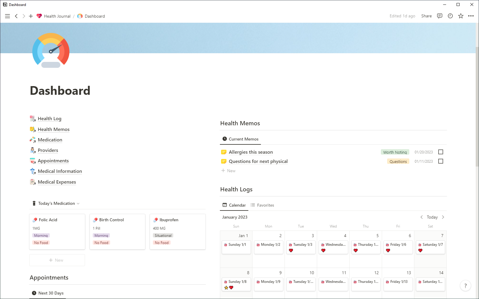 First Look at My Health Journal Template for Notion – My Pixel Life